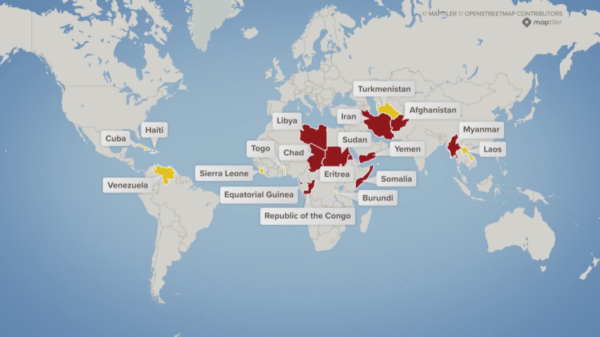 What countries are included in Trump's travel ban? | 9news.com