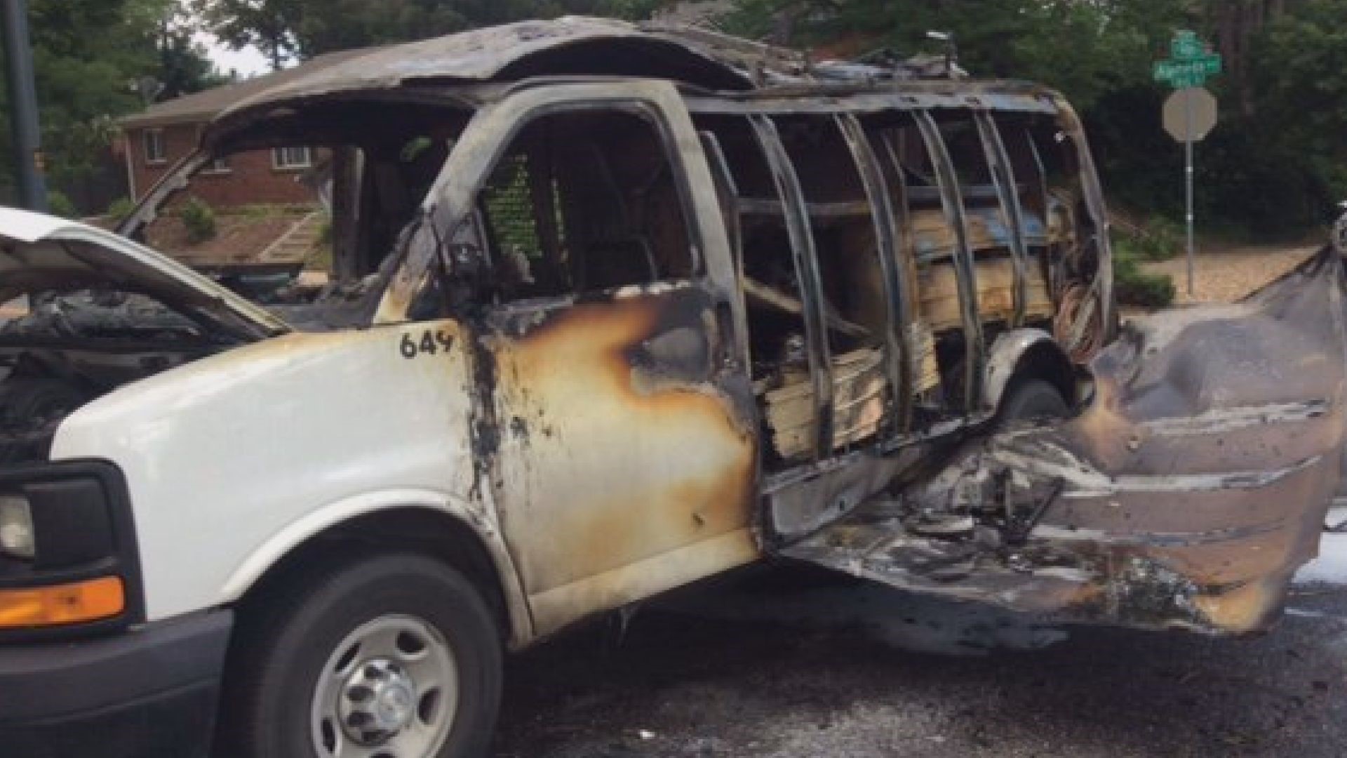 Van carrying propane tanks catches fire, injures driver | 9news.com