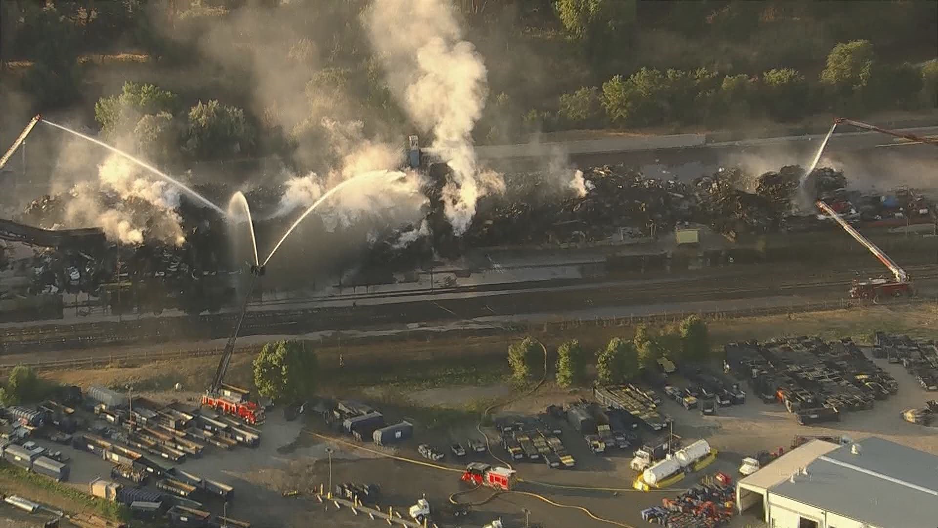 PHOTOS | Smoke from recycling fire northeast of downtown visible for ...