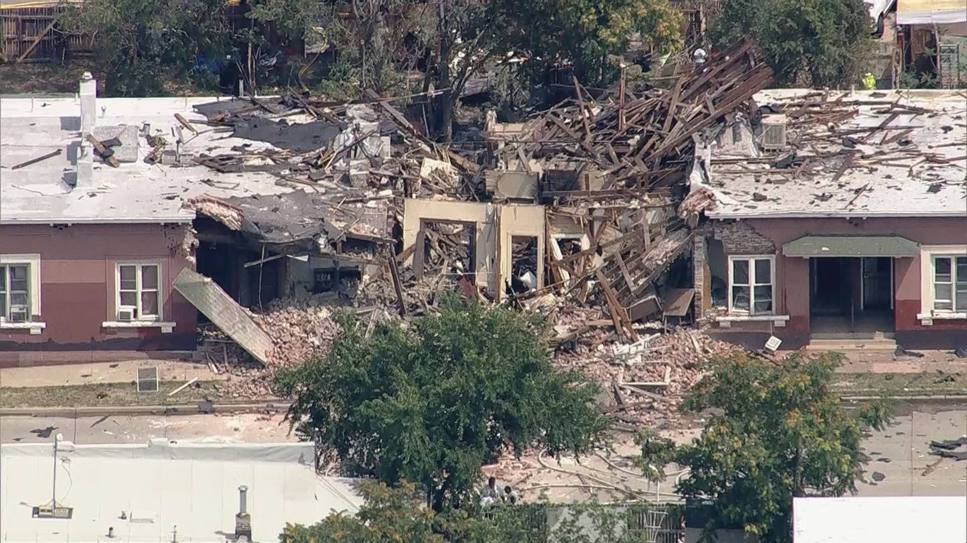 Dog canvasses debris of suspected gas explosion to pinpoint exact ...