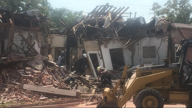Dog canvasses debris of suspected gas explosion to pinpoint exact ...