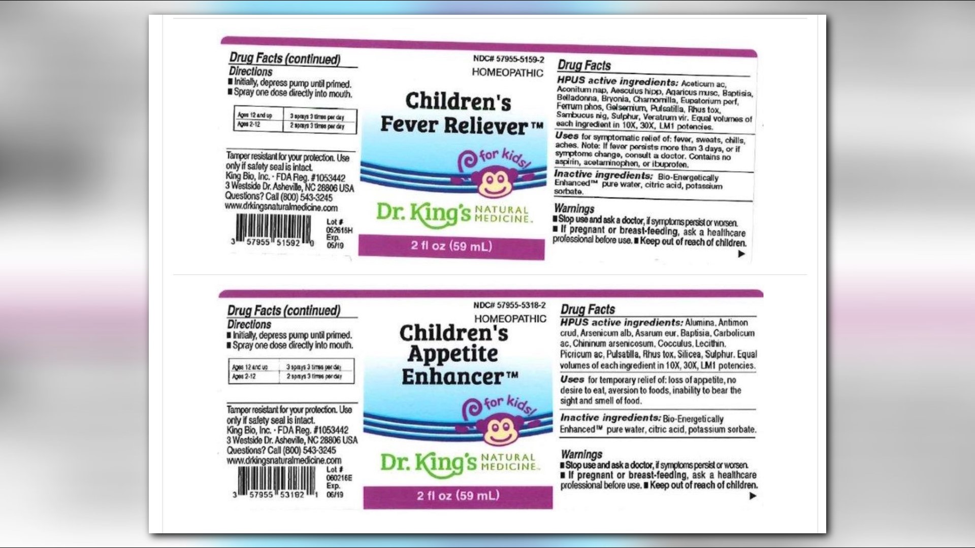 King Bio recalls all homeopathic products that use water over ...