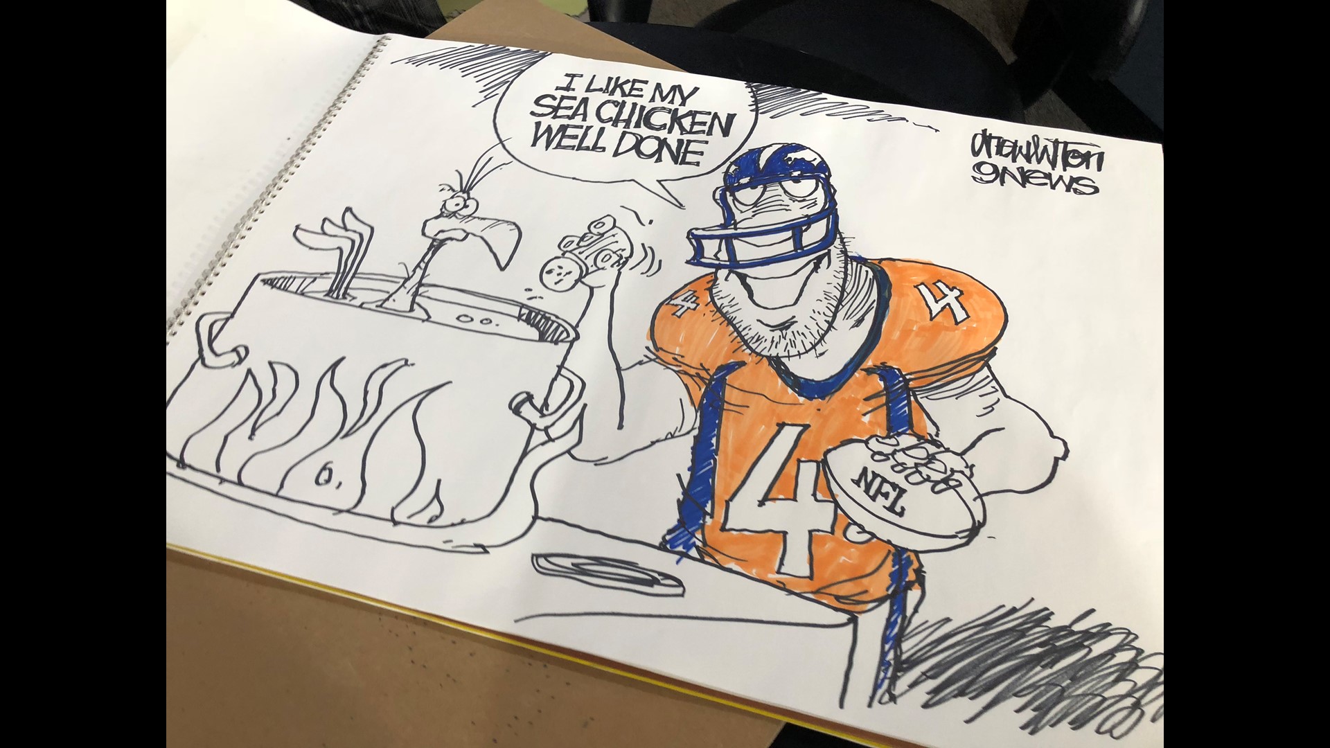 PHOTOS | How does Drew Litton make a cartoon? | 9news.com