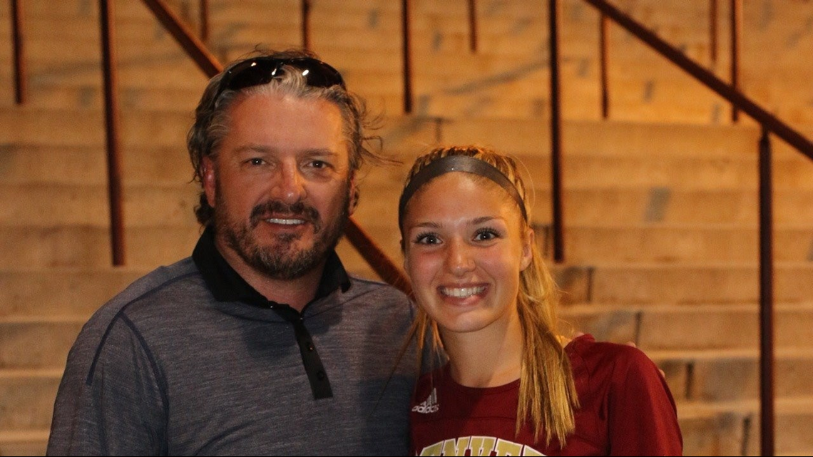 Dad coaches hockey. Daughter plays soccer. Both bleed Crimson and Gold ...