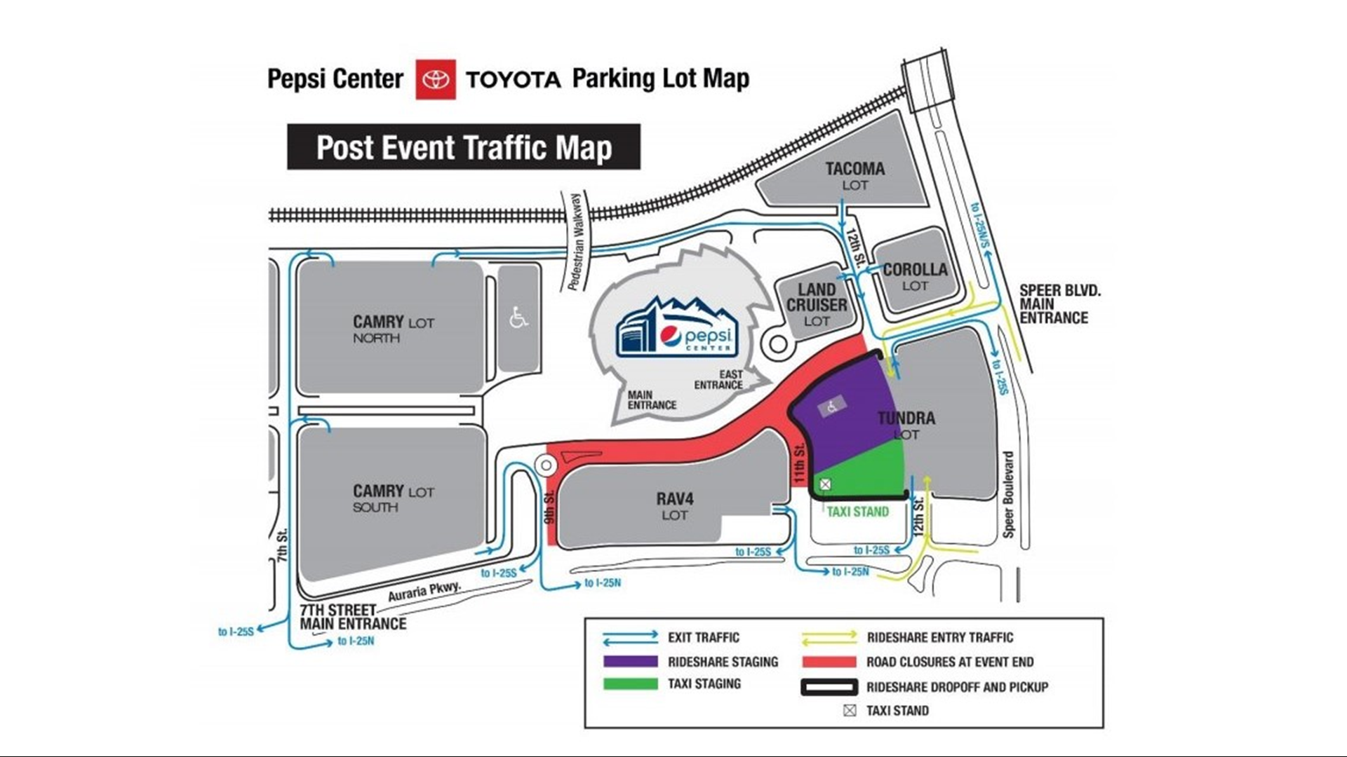 Pepsi Center unveils new post-event rideshare area | 9news.com
