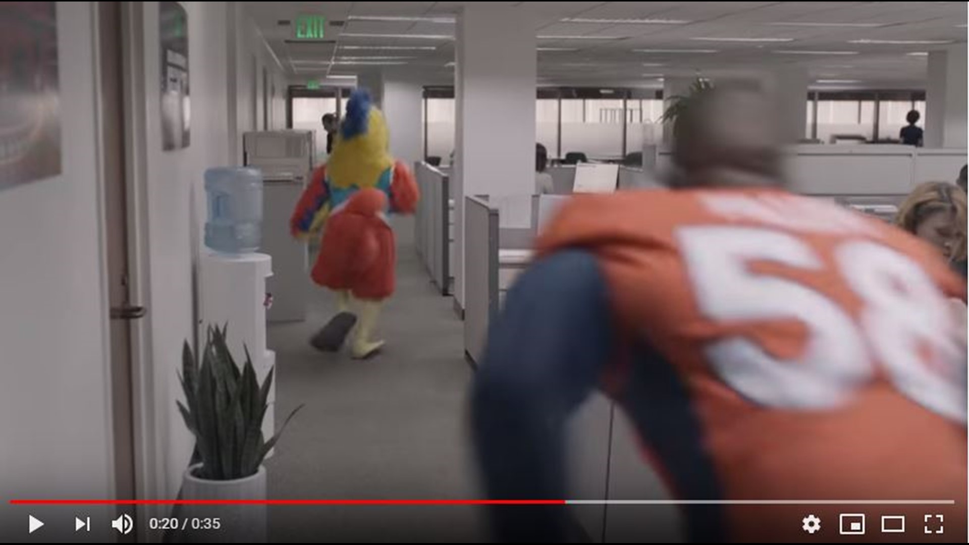 Von Miller epically sacked an office chicken in an ESPN ad | 9news.com