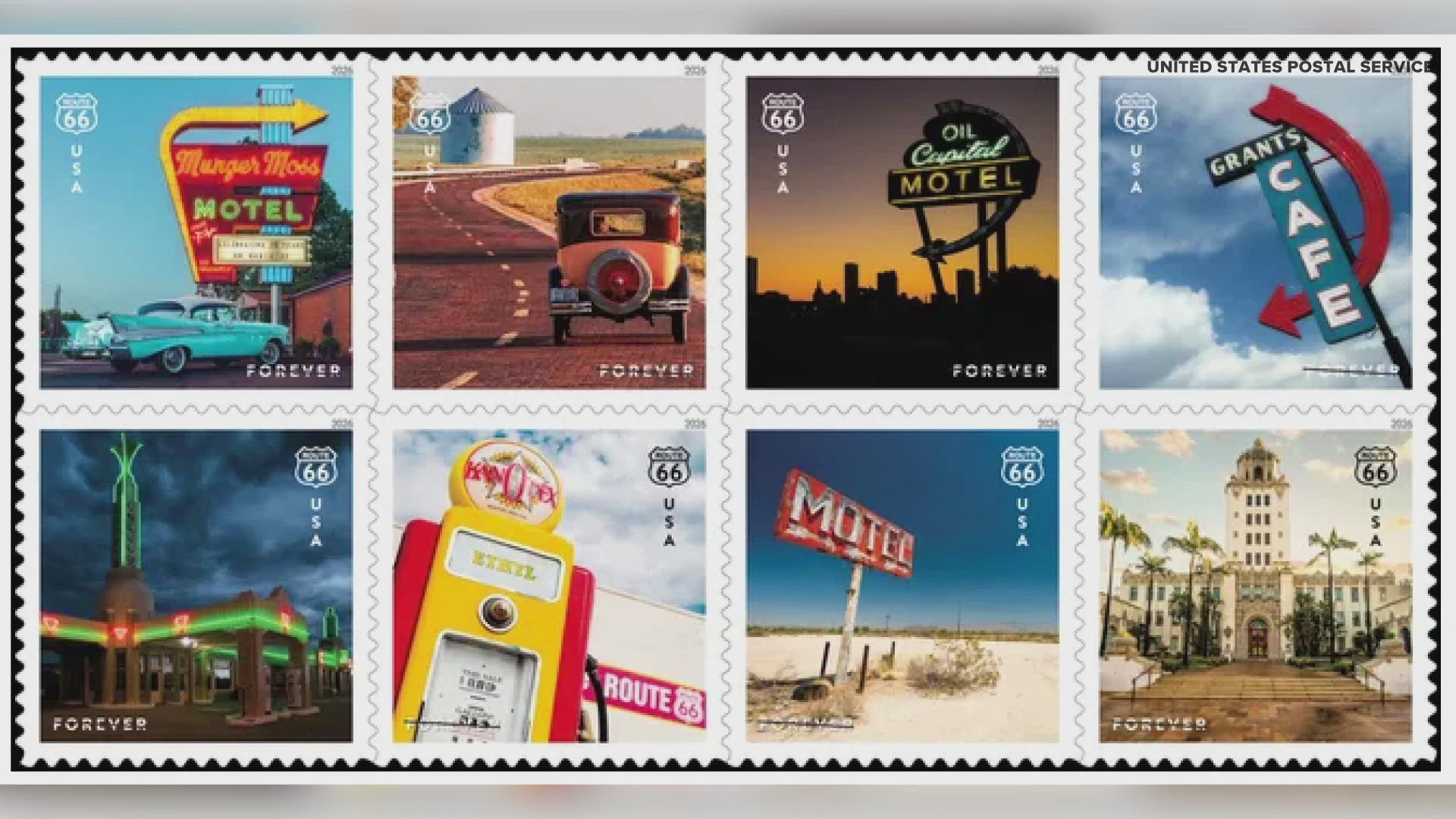 New 2026 USPS stamp designs featuring Route 66, Muhammad Ali and more ...