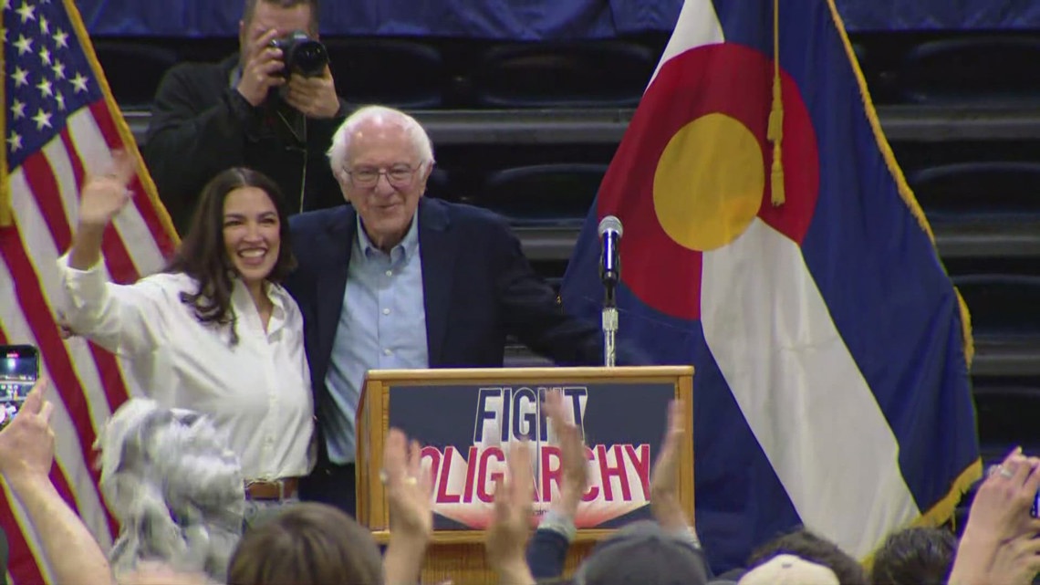AOC, Bernie Sanders in Colorado for 'Fighting Oligarchy' rallies ...