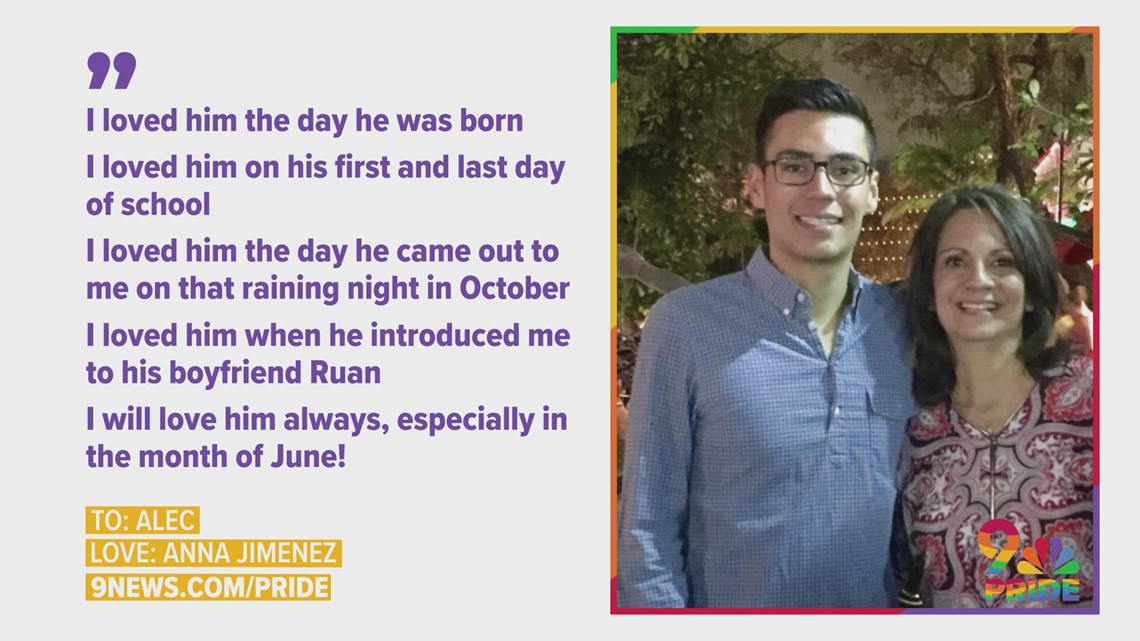 PRIDE: To Alec; Love Anna Jimenez | 9news.com