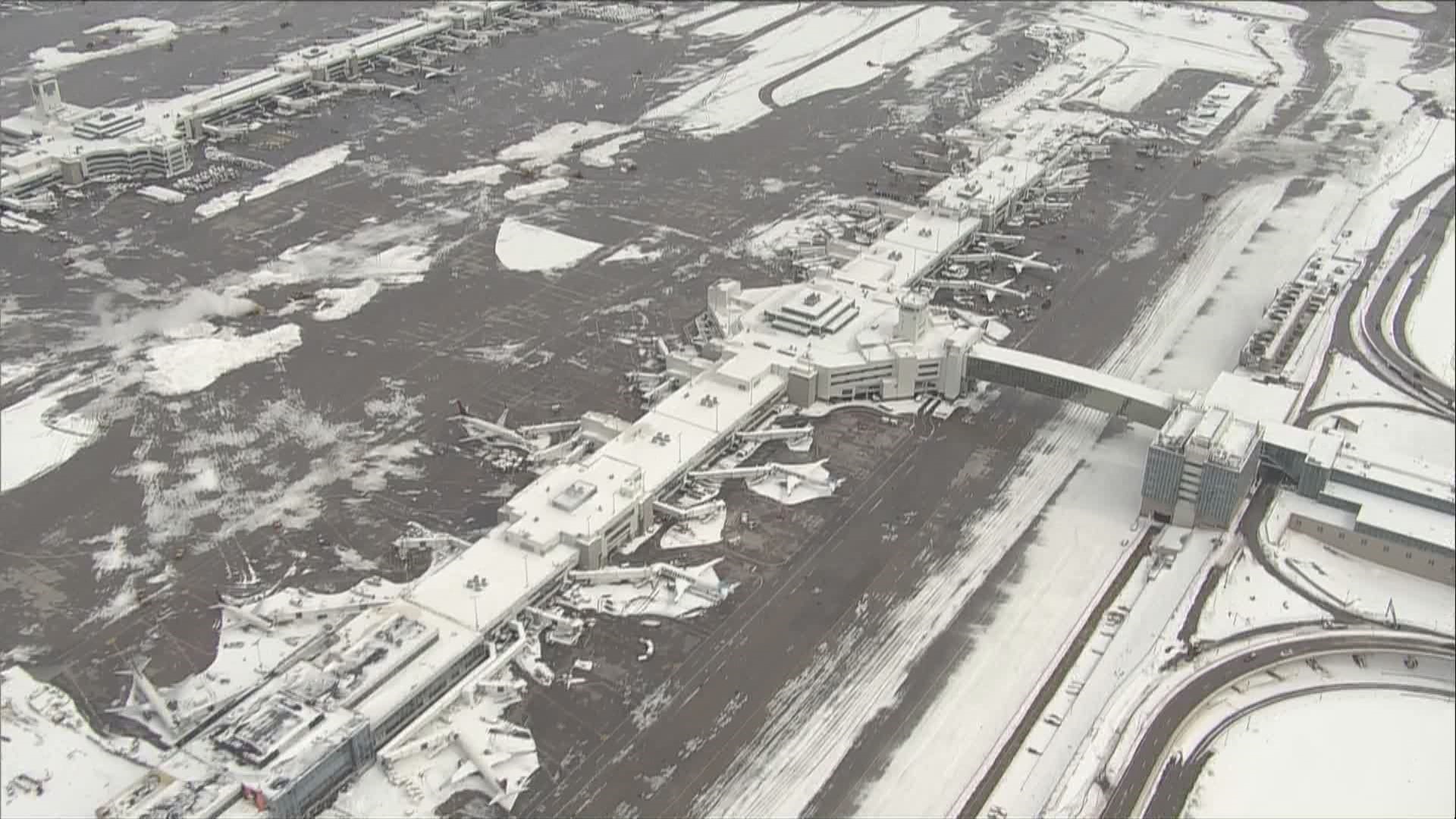 Aerial footage of the March 2021 blizzard in Denver | 9news.com