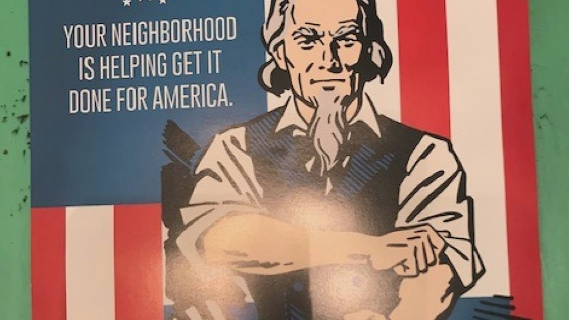 Muscled-up Uncle Sam pressures neighbors to vote by sharing your voter ...