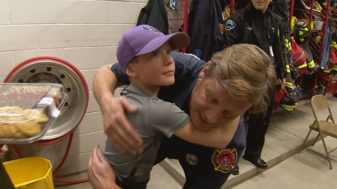 Castle Rock boy thanks firemen for life-saving lessons | 9news.com
