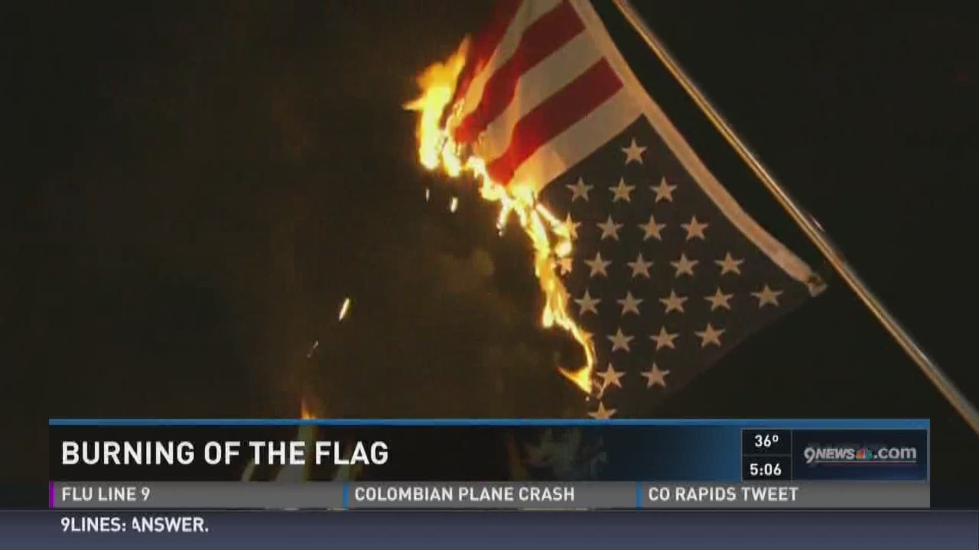 Trump takes to Twitter to declare hard stance on flag burning | 9news.com