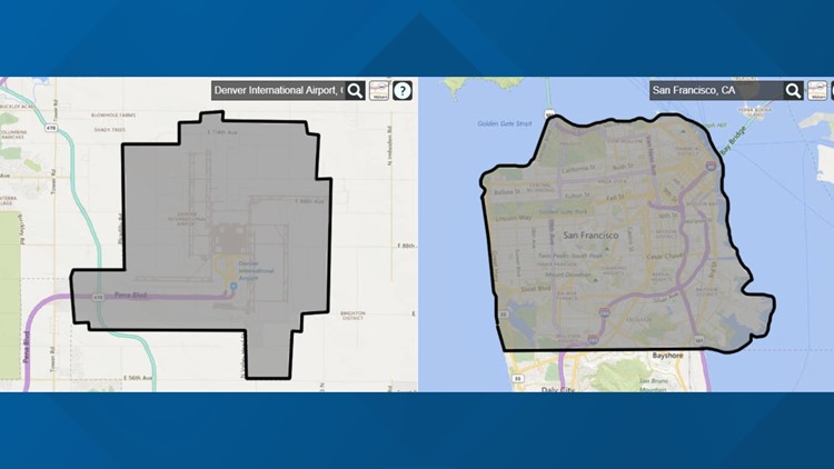 DIA is bigger than multiple major cities, all but 1 other airport ...