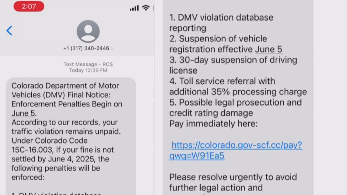 Colorado DMV warns of new text scam | 9news.com