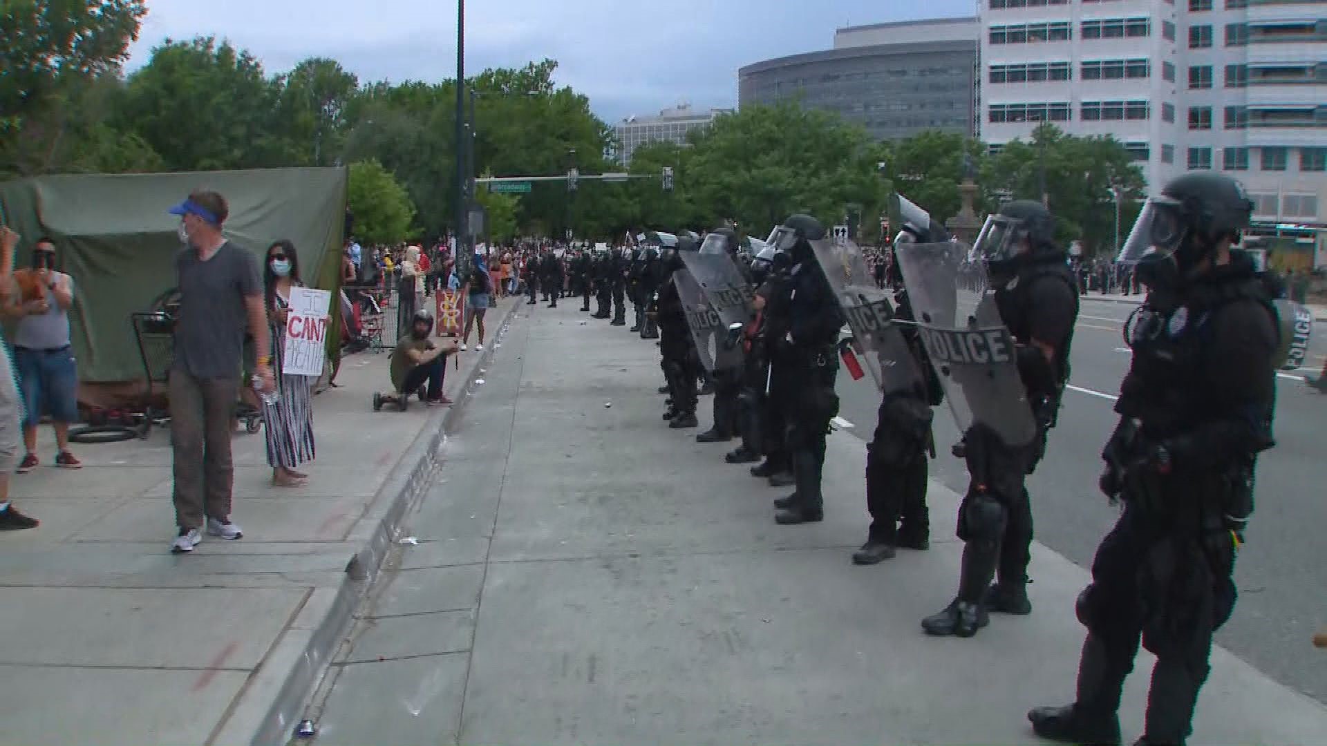 Dumpster fires, vandalism during 3rd night of Denver protests | 9news.com