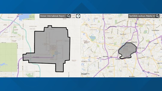 DIA is bigger than multiple major cities, all but 1 other airport ...