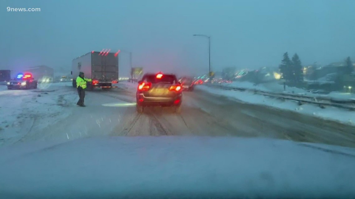 Freezing drizzle, snow create slick road conditions in Colorado | 9news.com