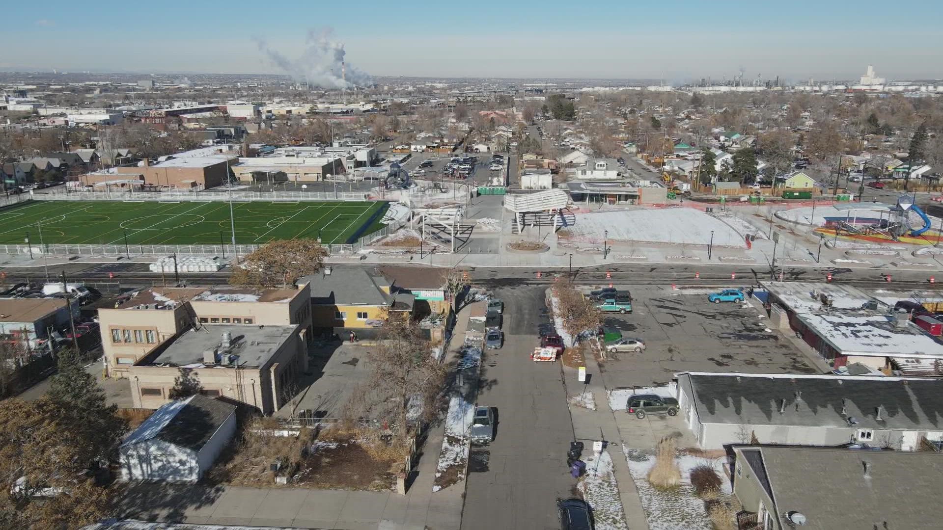 Aerial view of new park over I-70 in Denver | 9news.com