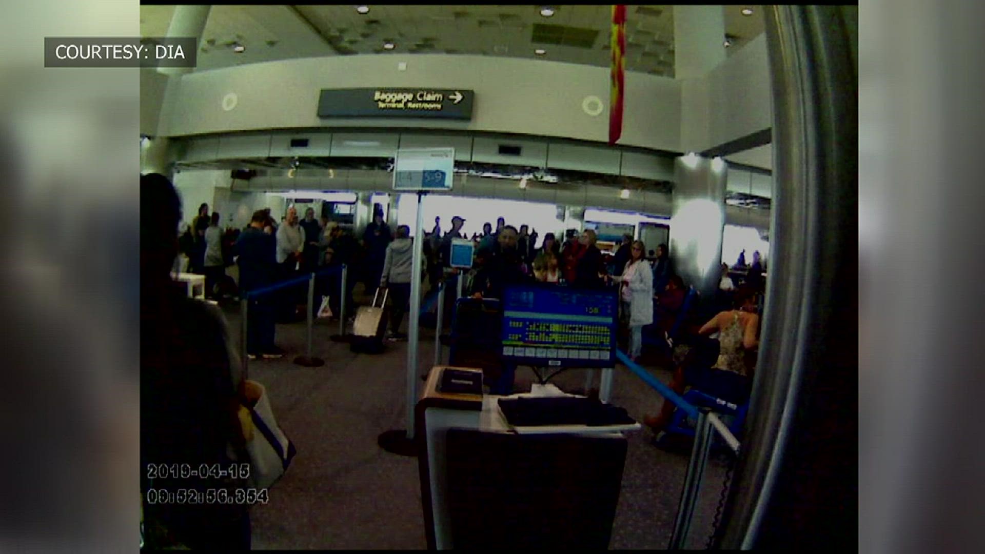 Surveillance video shows Sol Pais at the Denver International Airport ...