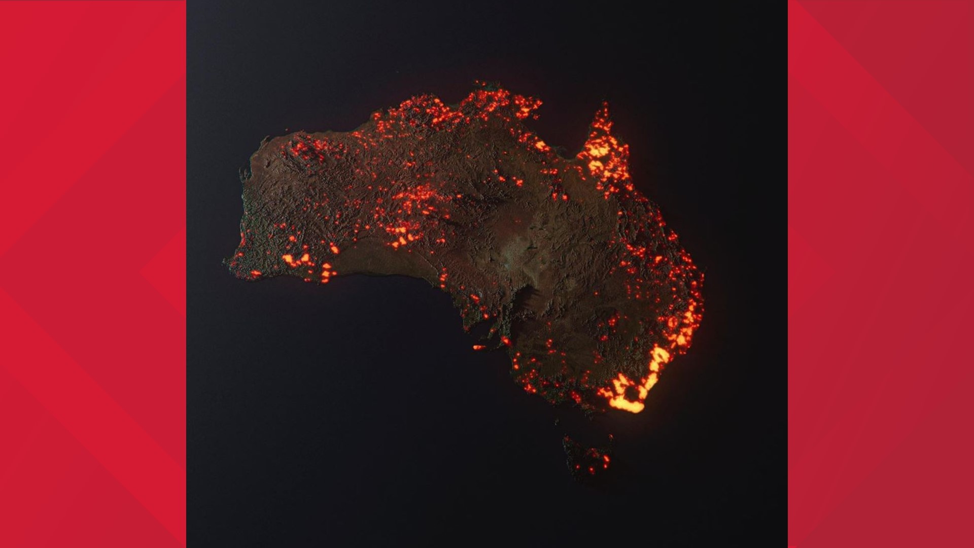 Social media image of Australia fires burning: Is it real? | 9news.com