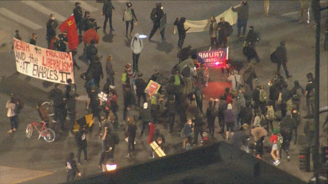 Four arrested in protests after Election Day in Denver | 9news.com