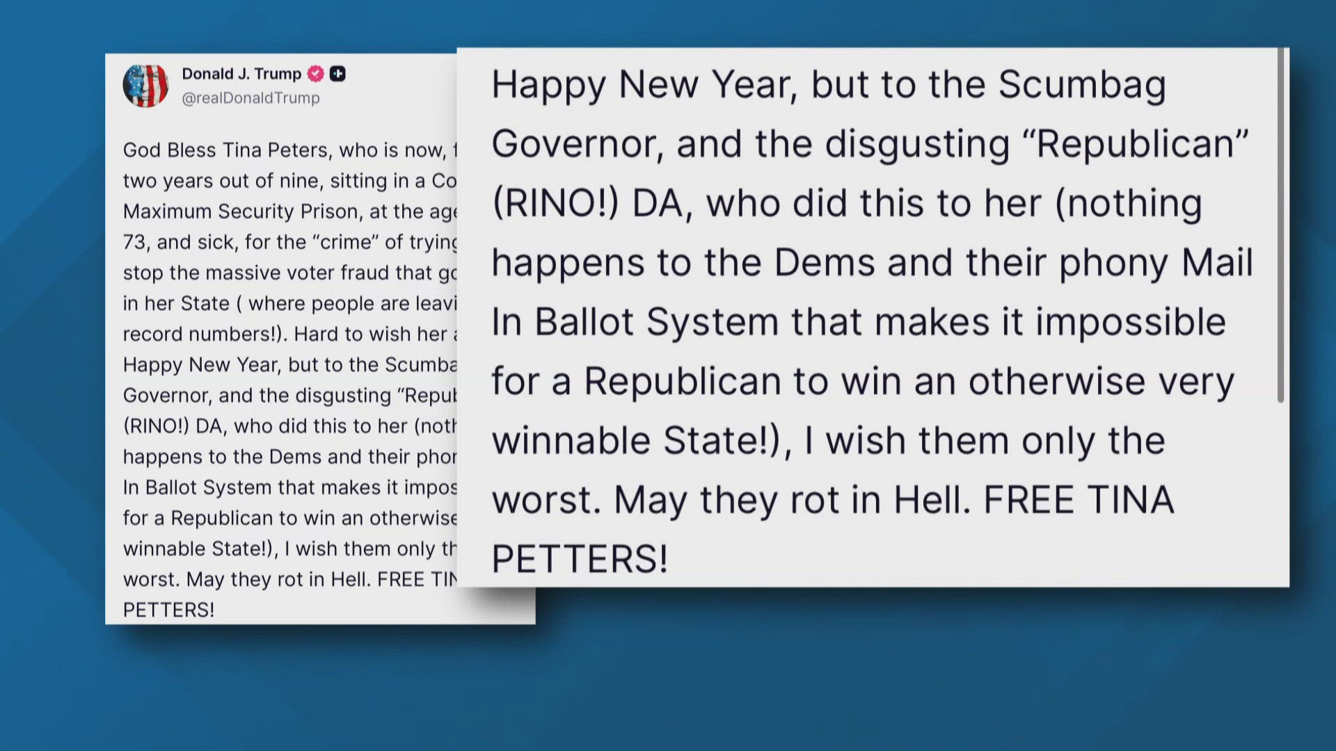 Trump tells Colorado governor to 'rot in Hell' over imprisonment of ...