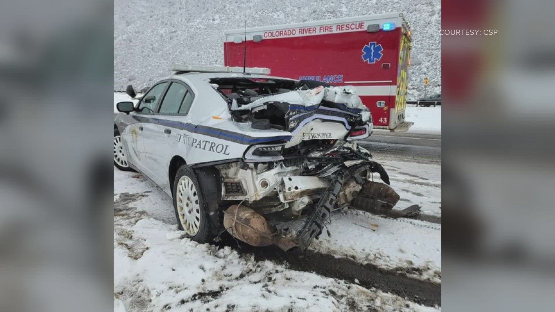 Car crashes into CSP trooper, closing eastbound lanes on I-70 | 9news.com
