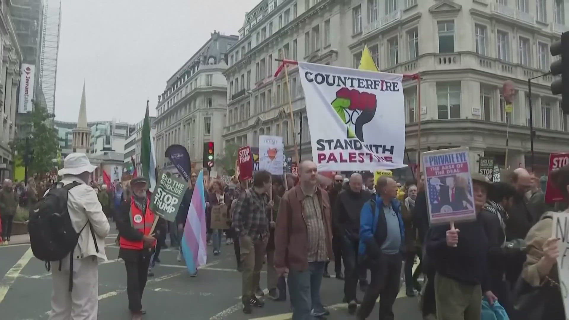 UK activists protest Trump's Windsor Castle visit with Epstein pictures ...