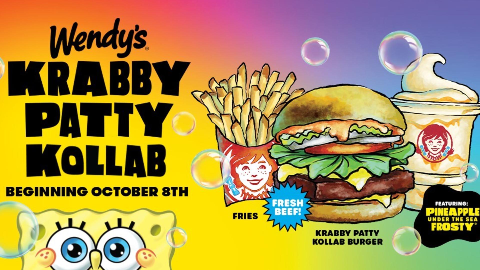 Wendy’s debuts new ‘SpongeBob’ Krabby Patty burger and Frosty | 9news.com
