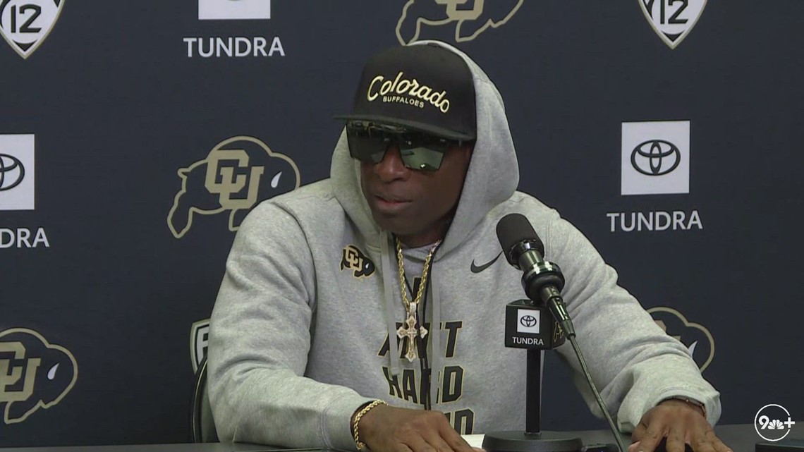 Head coach Deion Sanders addresses the media after CU's loss to ...
