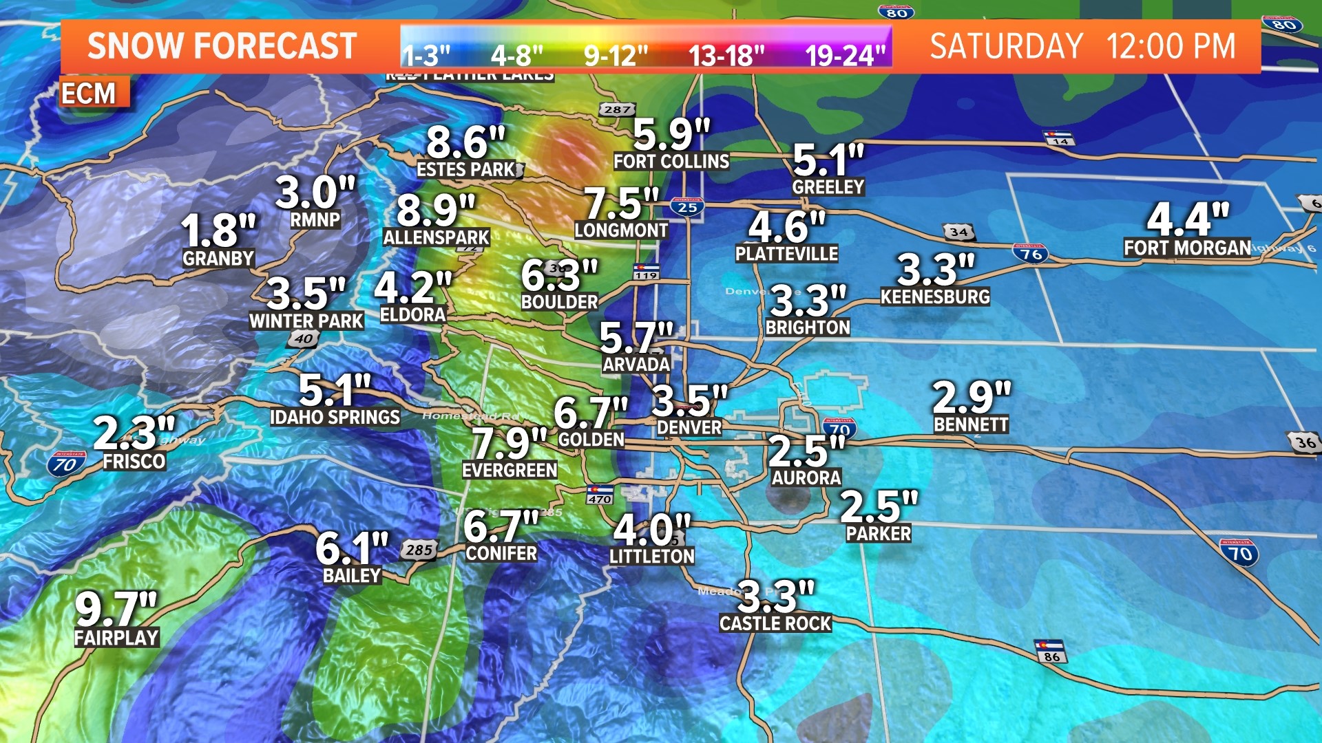 How much snow to expect in Denver and when it will start | 9news.com