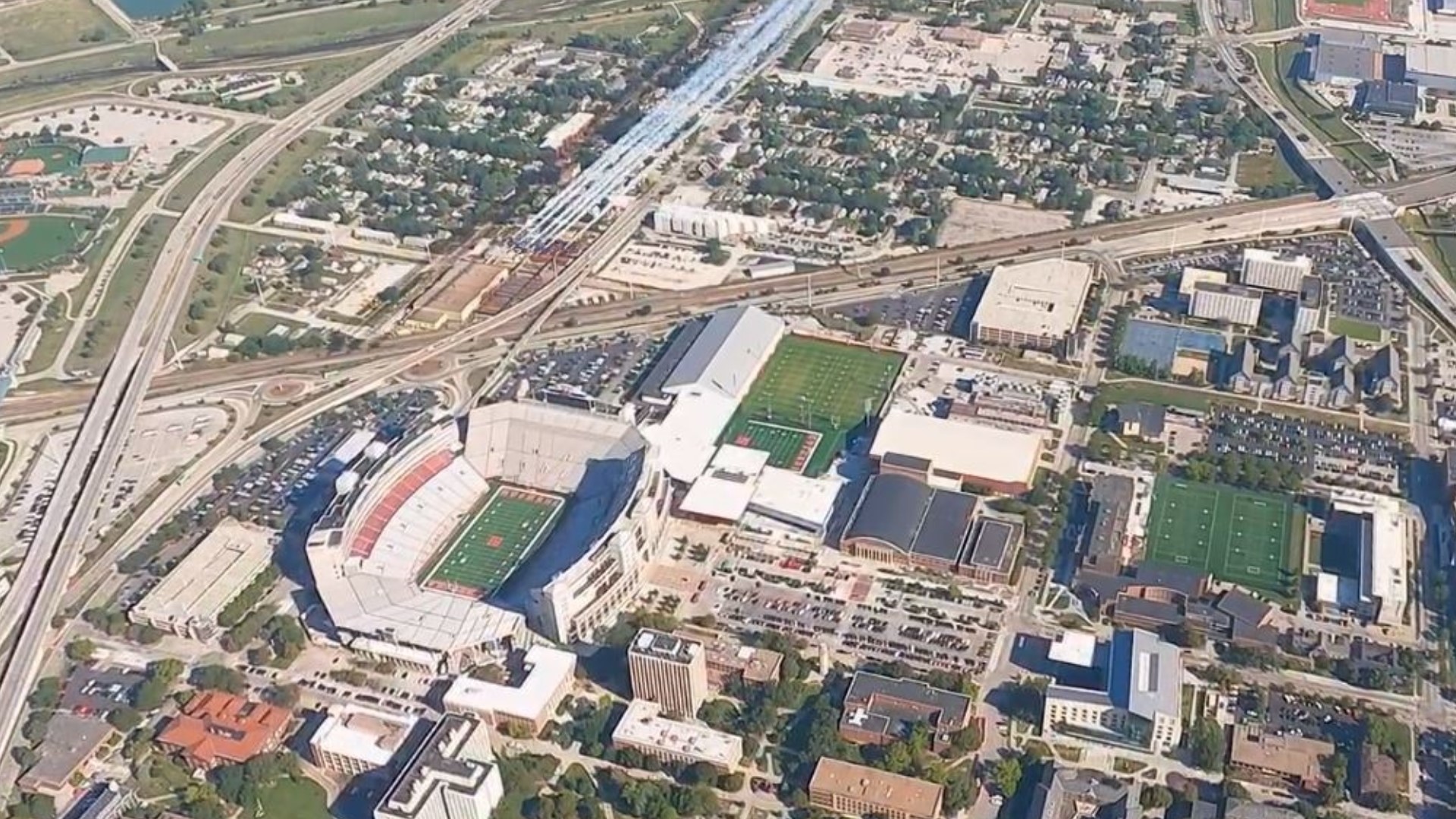 Blue Angels fly over Nebraska stadium | 9news.com