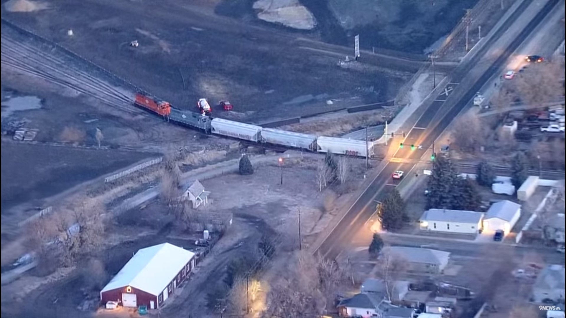 Train derails in northern Colorado; Hazmat team responds | 9news.com