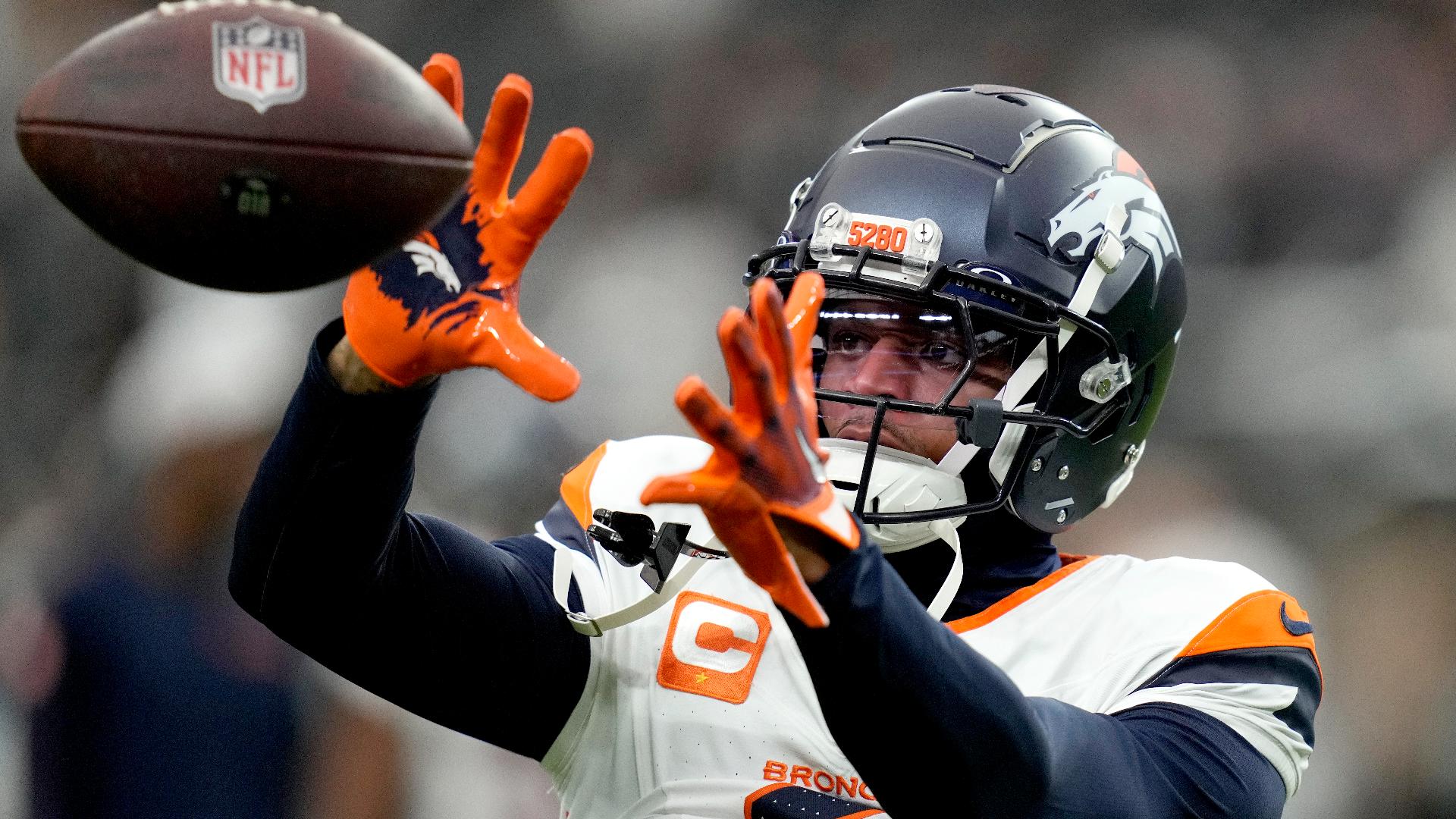 Courtland Sutton shines in Broncos' rivalry win in Las Vegas | 9news.com