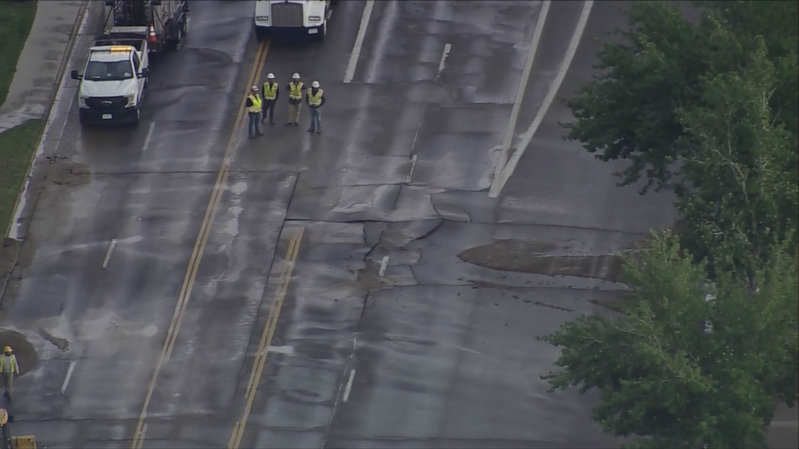 Sheridan Boulevard near Edgewater closed after water line break | 9news.com