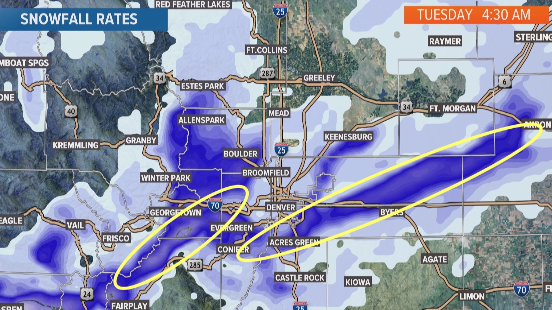 Tuesday Colorado snowstorm may hinge on brief heavy snow bands | 9news.com