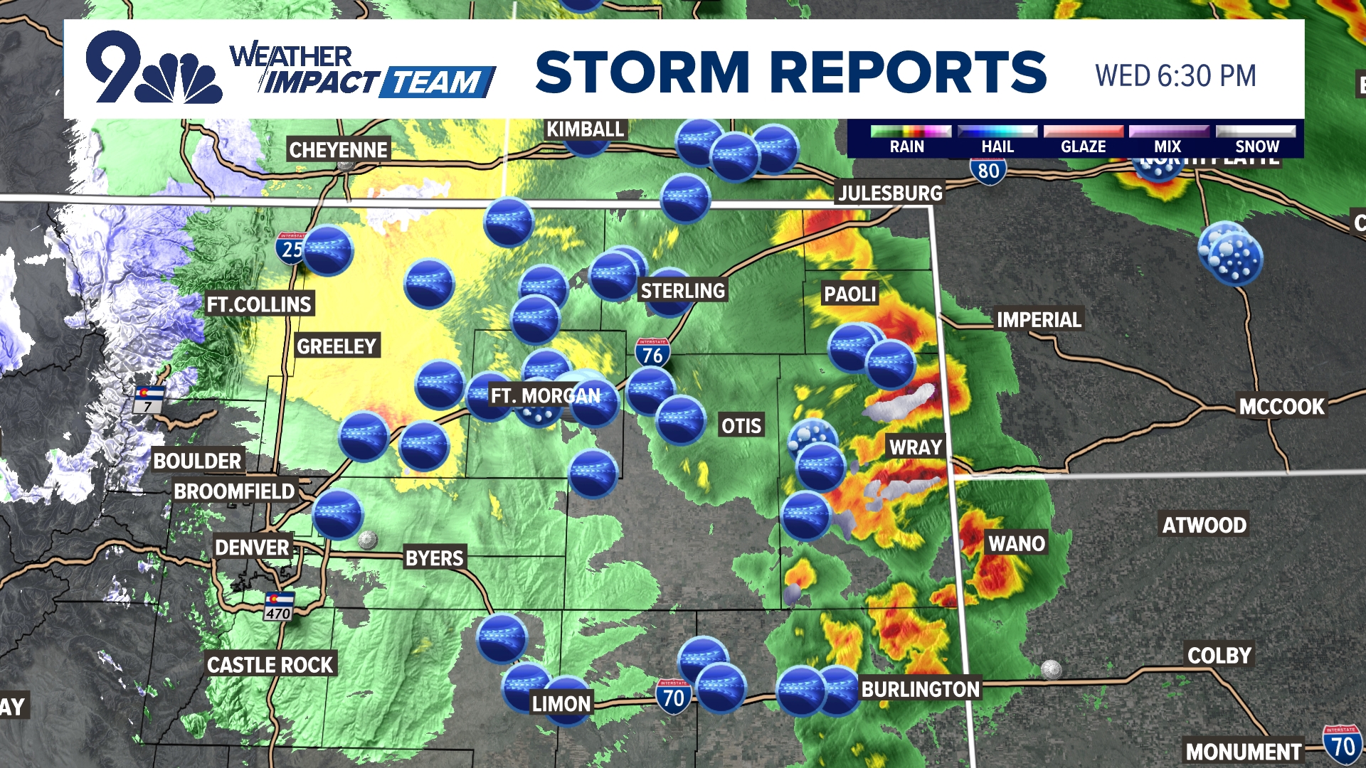 Wind, hail reported with severe storms in Colorado Wednesday | 9news.com