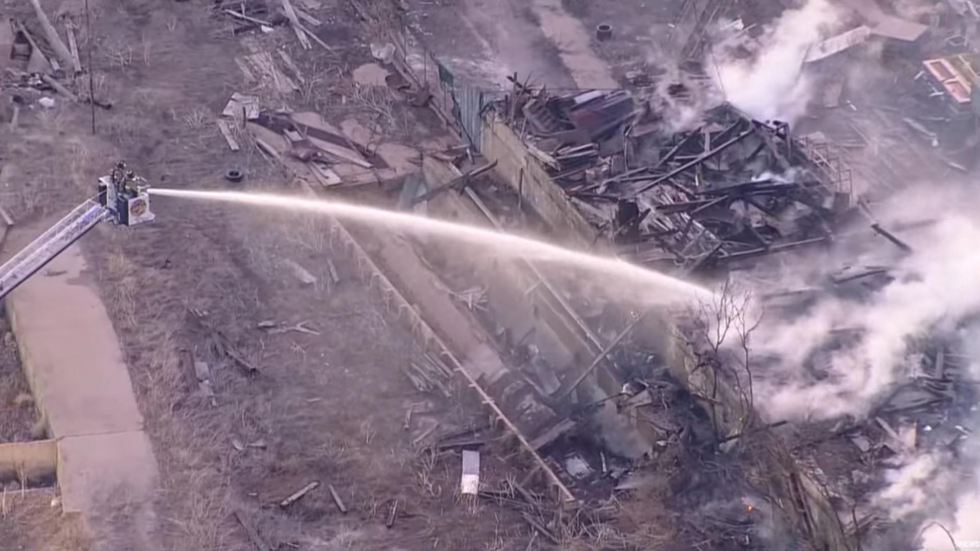 Fire burning on sugar mill property in Longmont | 9news.com