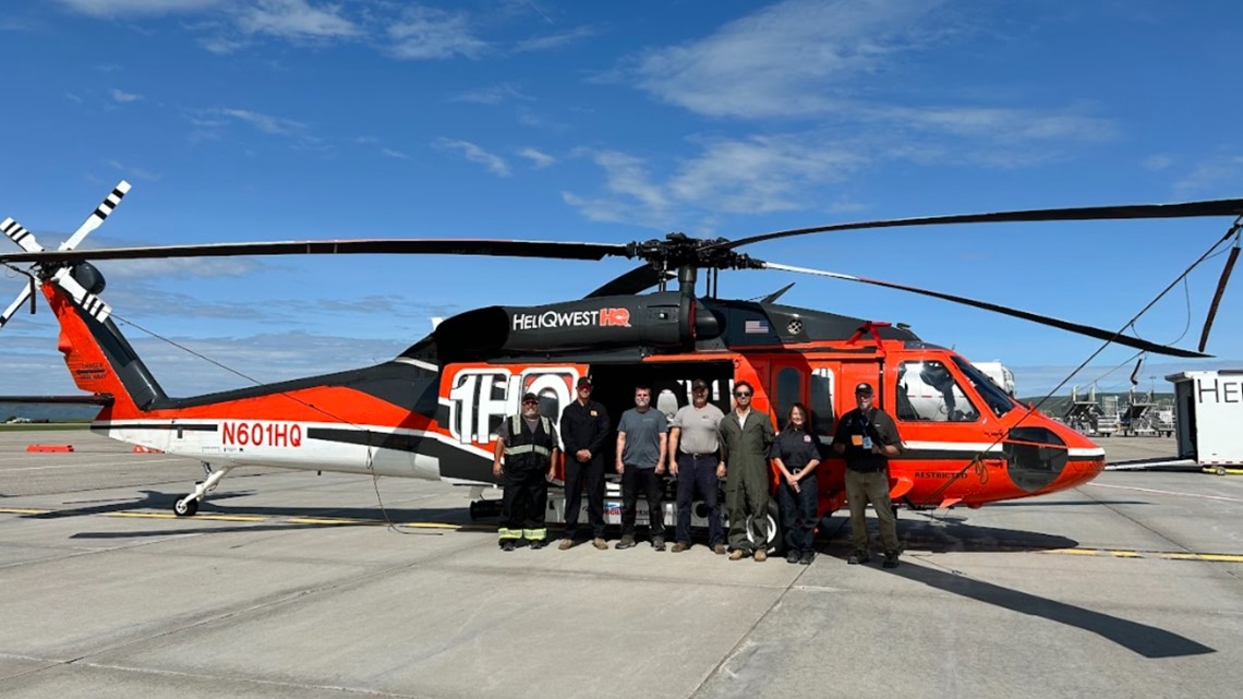 Firefighting helicopter staged at northern Colorado airport | 9news.com