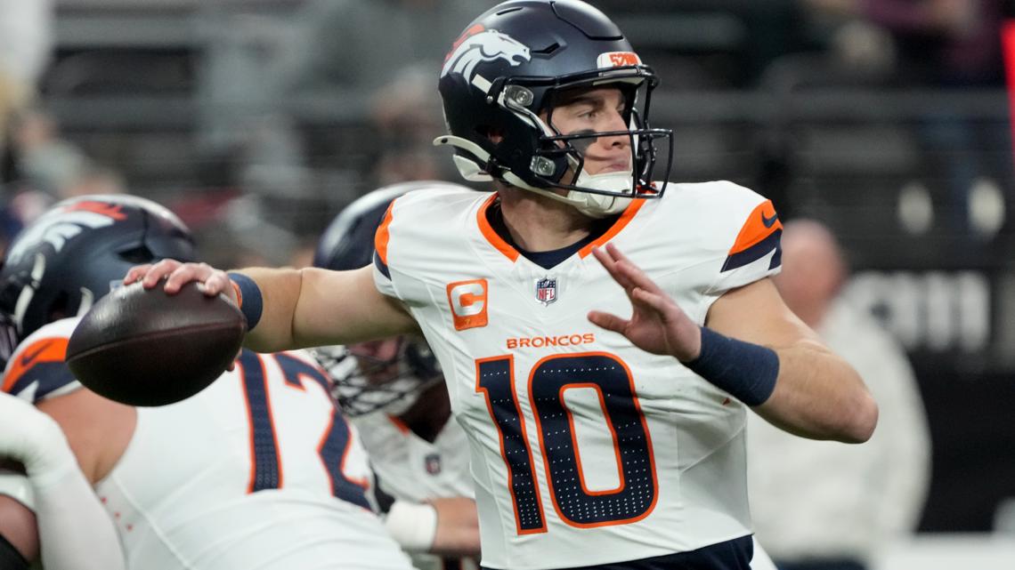 Bo Nix to Courtland Sutton touchdowns lift Broncos past Raiders | 9news.com