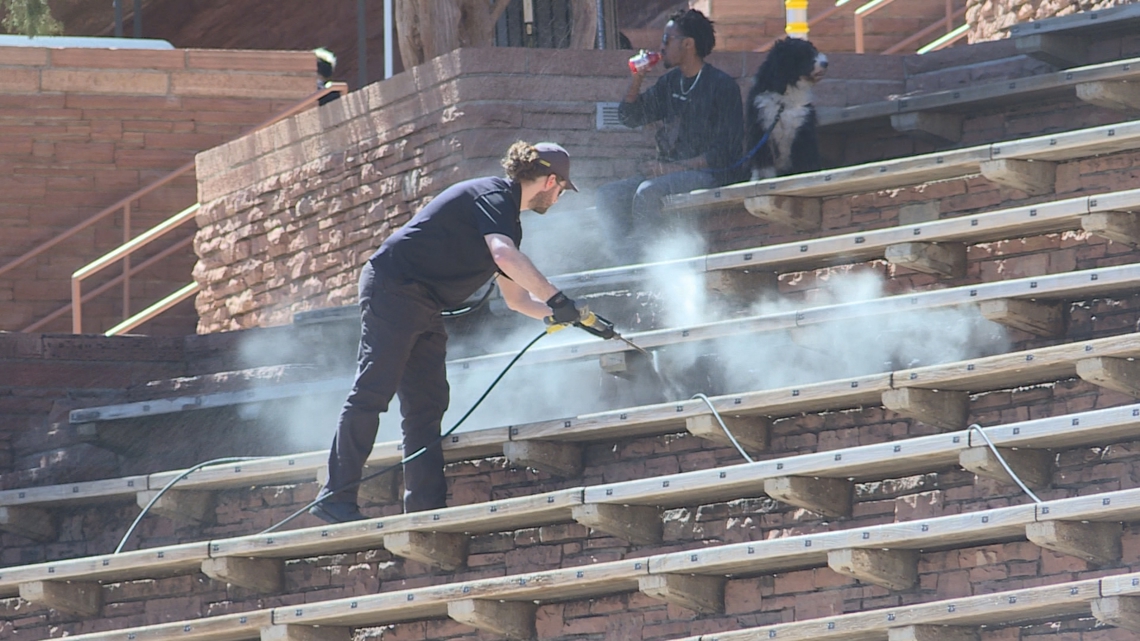 Red Rocks Amphitheatre gets first deep clean in years | 9news.com