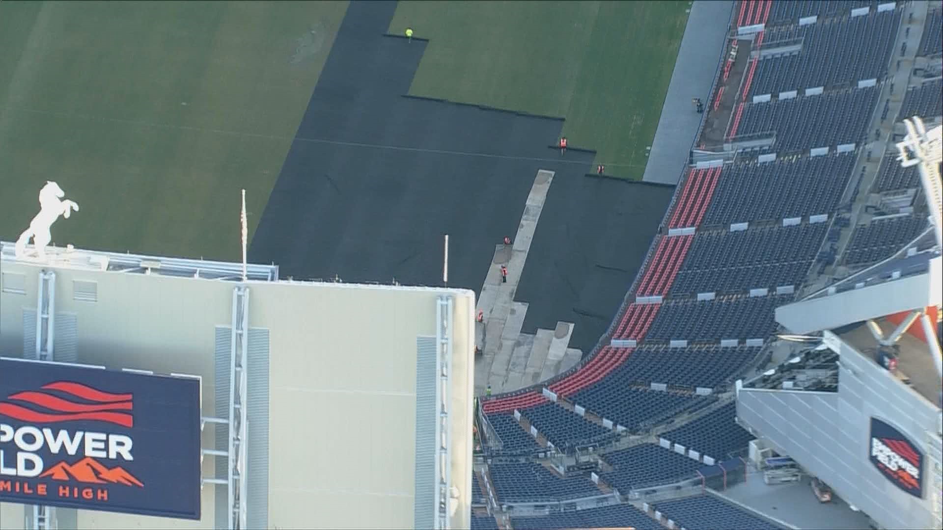 Denver stadium begins dirt transformation for Monster Jam tour | 9news.com
