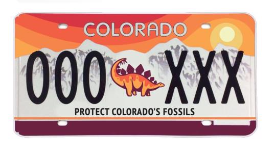 Stegosaurus fossil dinosaur license plate approved in Colorado | 9news.com