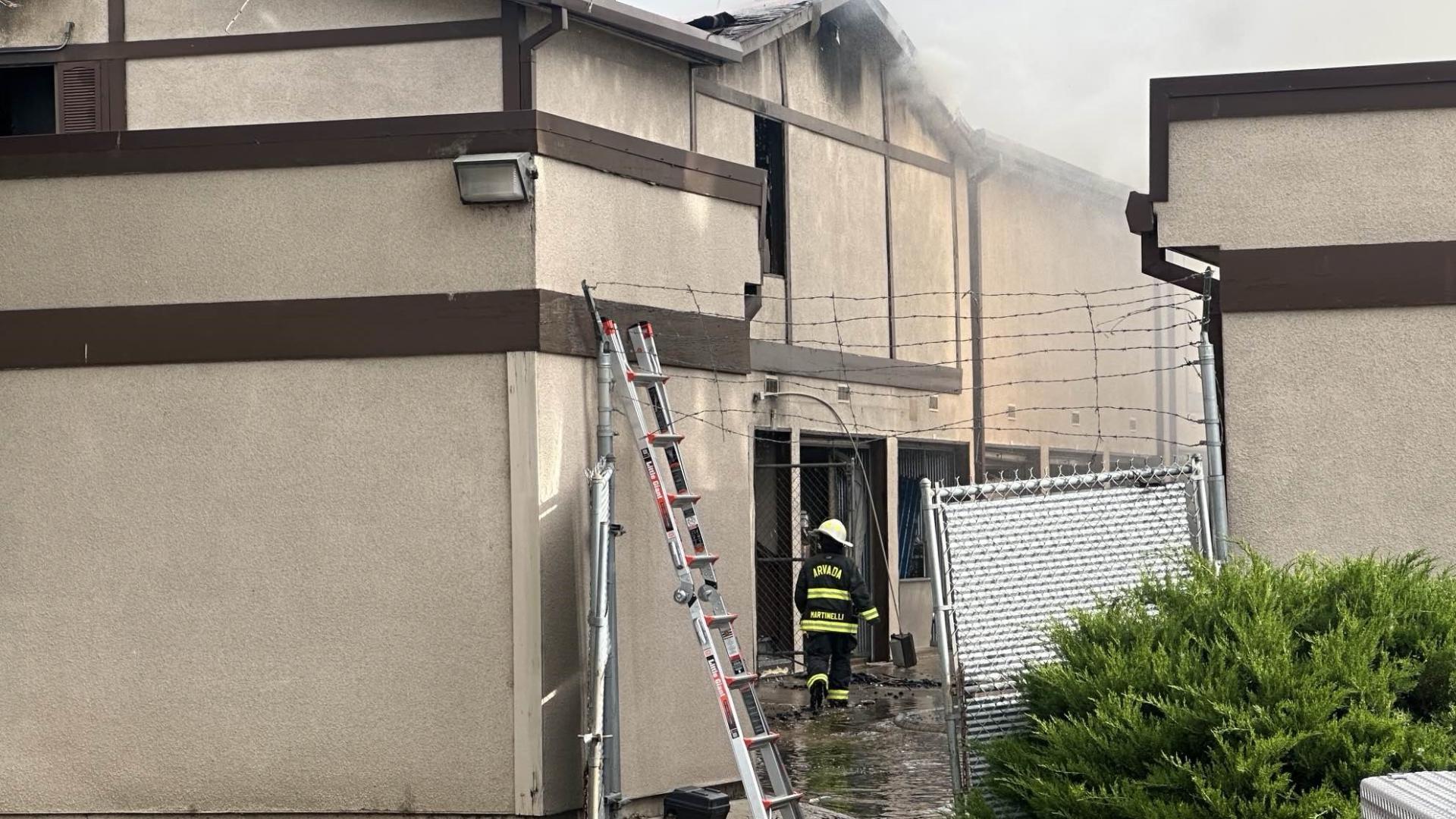 2 firefighters injured battling storage unit fire in Arvada | 9news.com