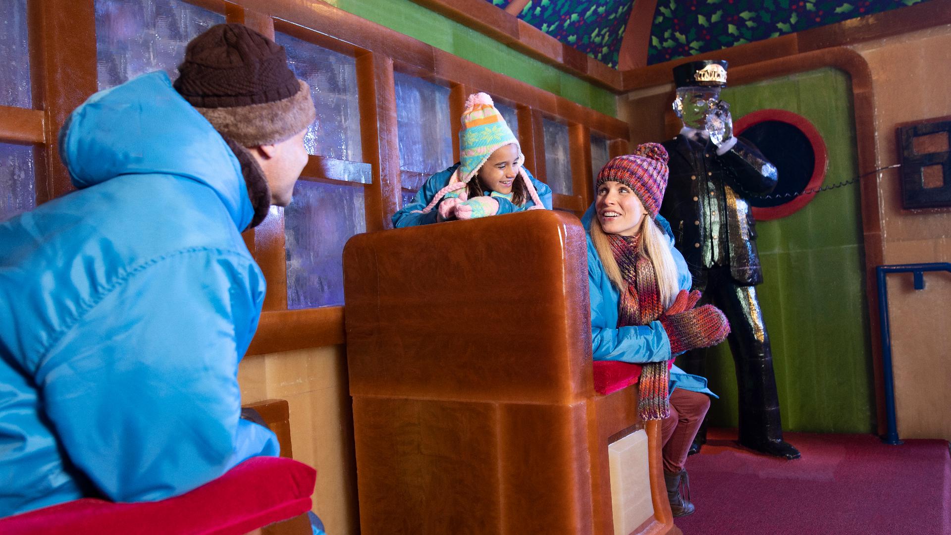 Ice artisans begin carving 'Polar Express' exhibition in Aurora | 9news.com