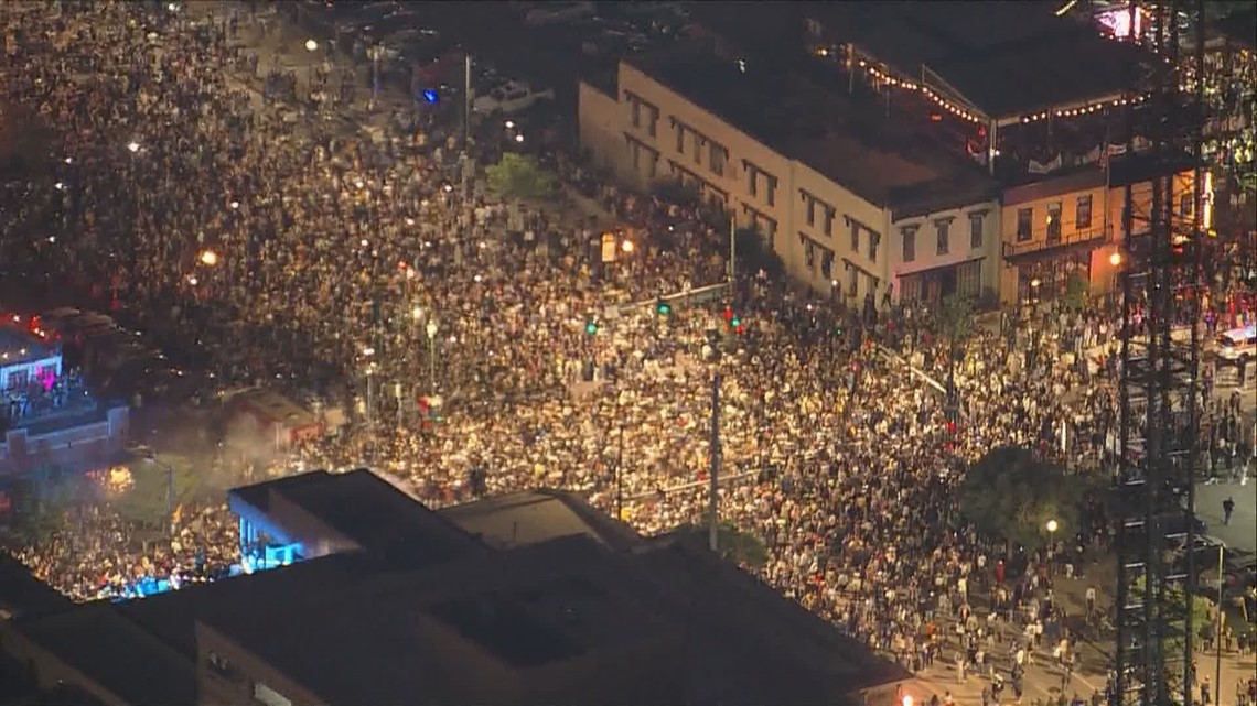 Denver celebrations after NBA Finals championship win | 9news.com
