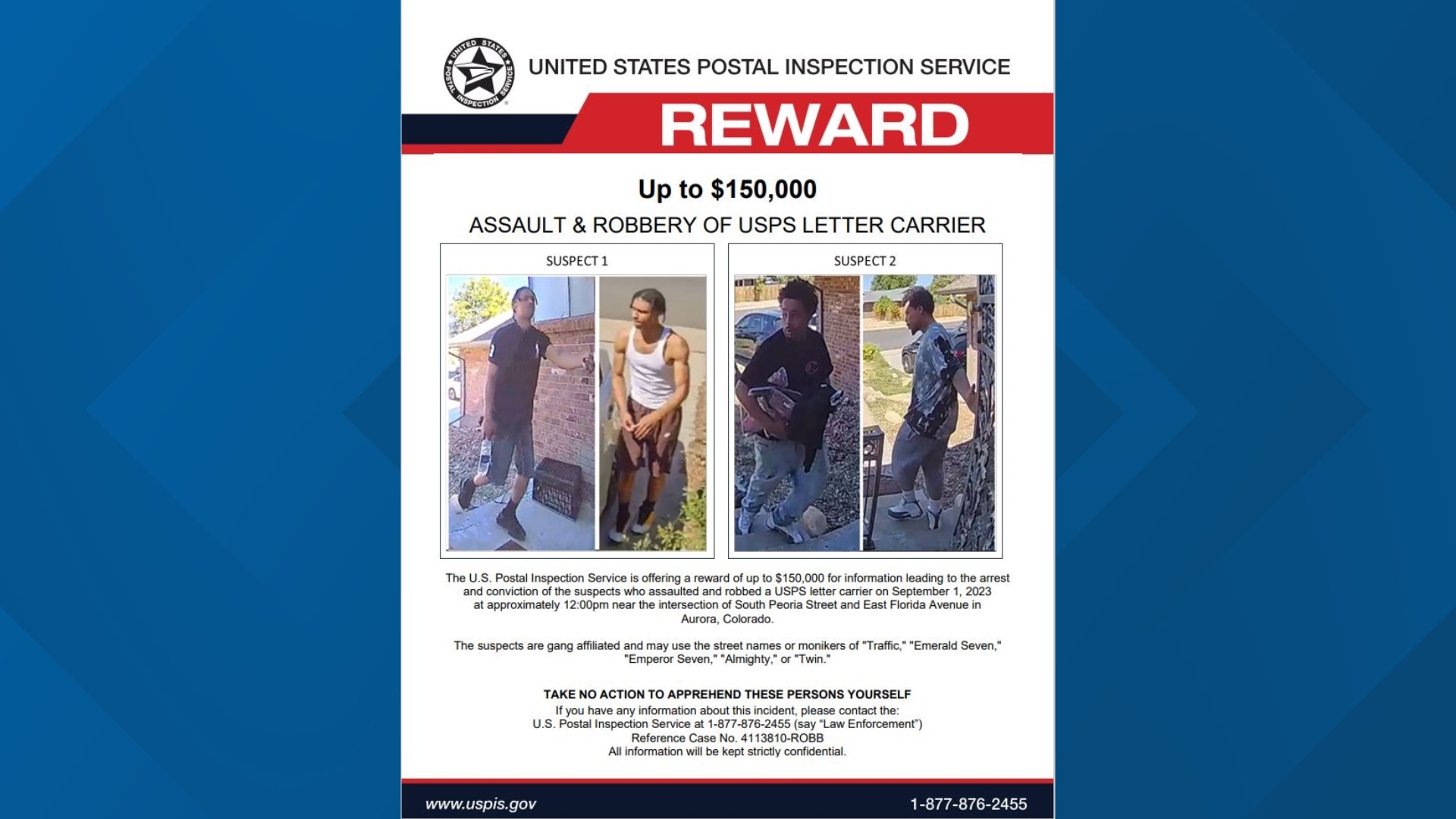 Reward offered for information on postal worker assault suspects ...