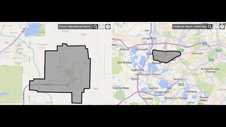 DIA is bigger than multiple major cities, all but 1 other airport ...
