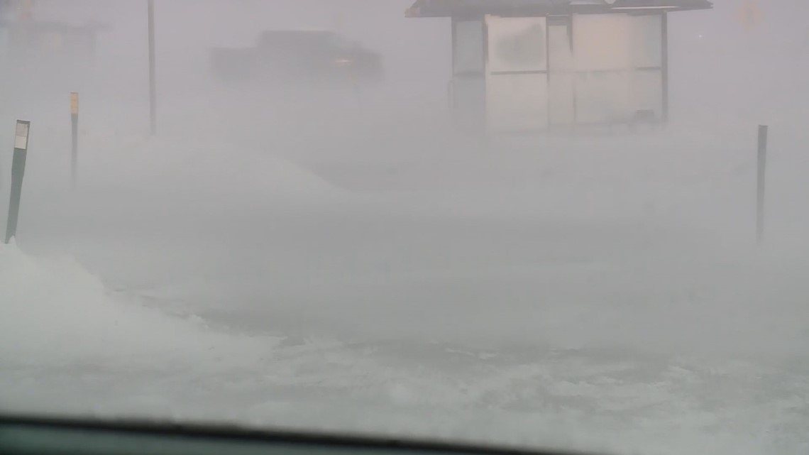 Strong winds, blowing snow force numerous road closures | 9news.com